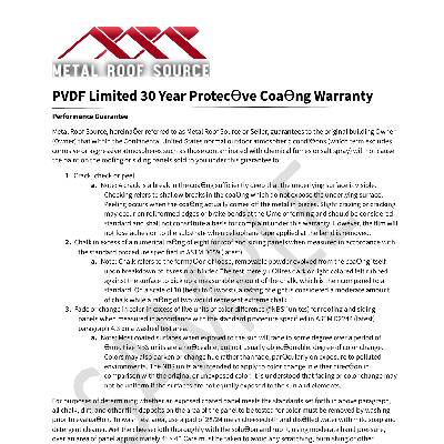 Warranties Samples - Metal Roof Source
